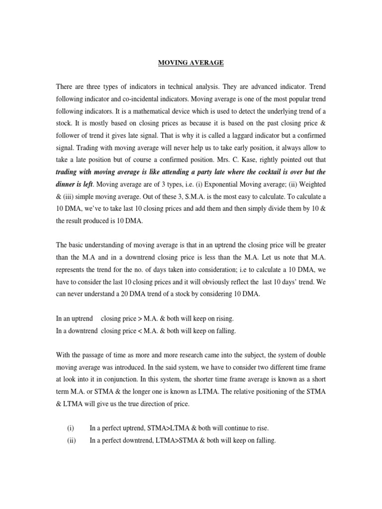 Moving Average | PDF | Moving Average | Technical Analysis