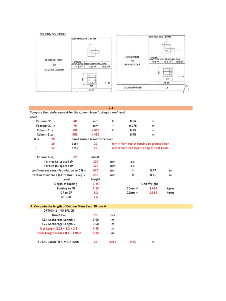 Column Rebar | PDF | Building | Metrology