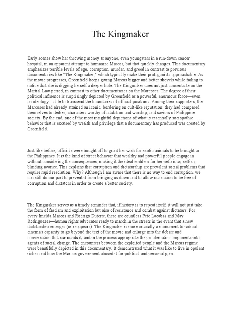 The Kingmaker | PDF | Dictatorship