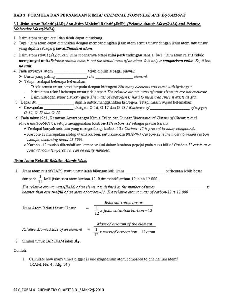 Molecular Mass (RMM) | PDF