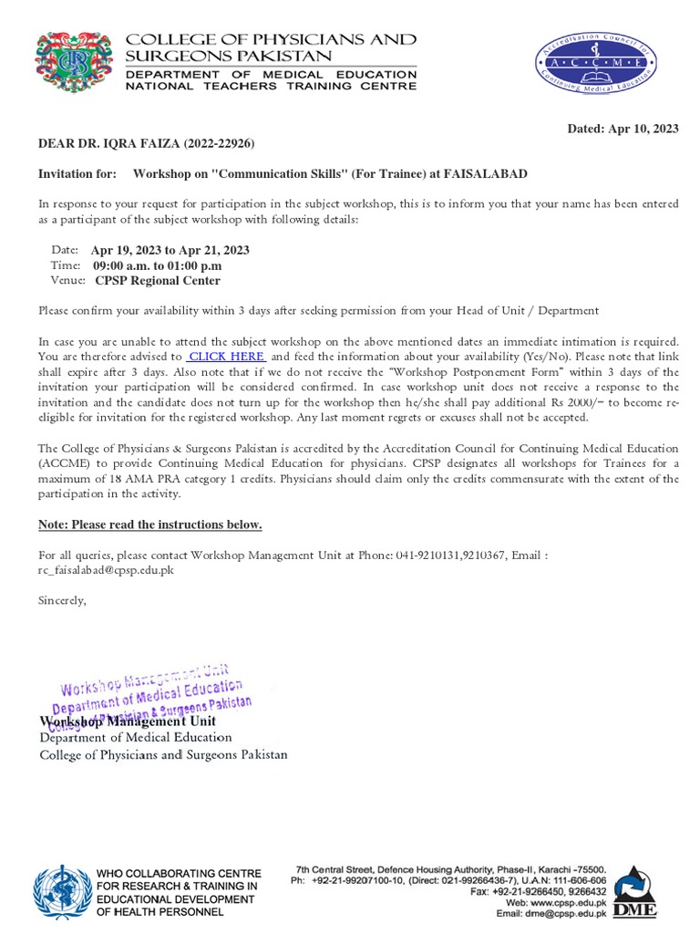 Communication Skills Invitation | PDF