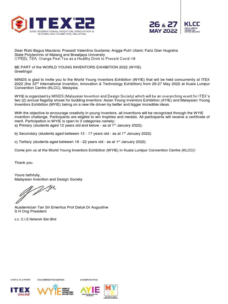 WYIE Invitation Letter-27 | PDF | Business | Malaysia