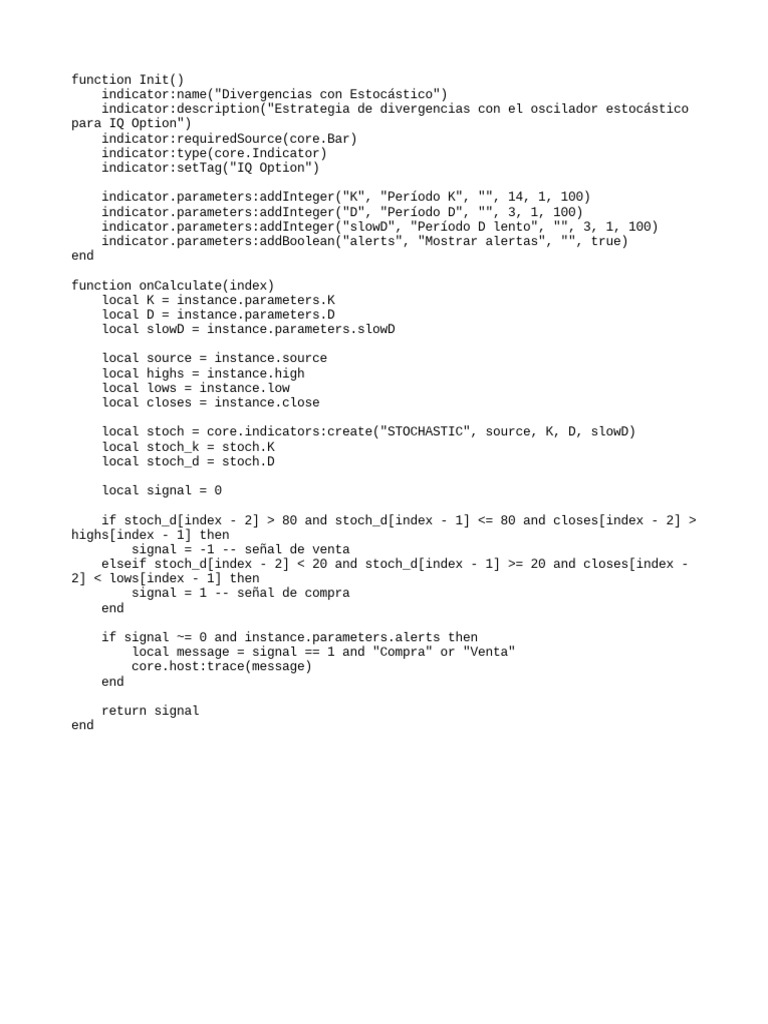 Script de Divergencias para Iqoption | PDF