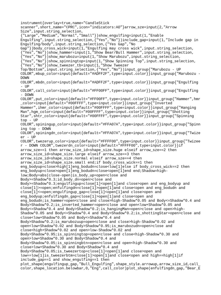 Script Candlestick Scanner Iqoption Comprimido | Download Free PDF | Technical Analysis