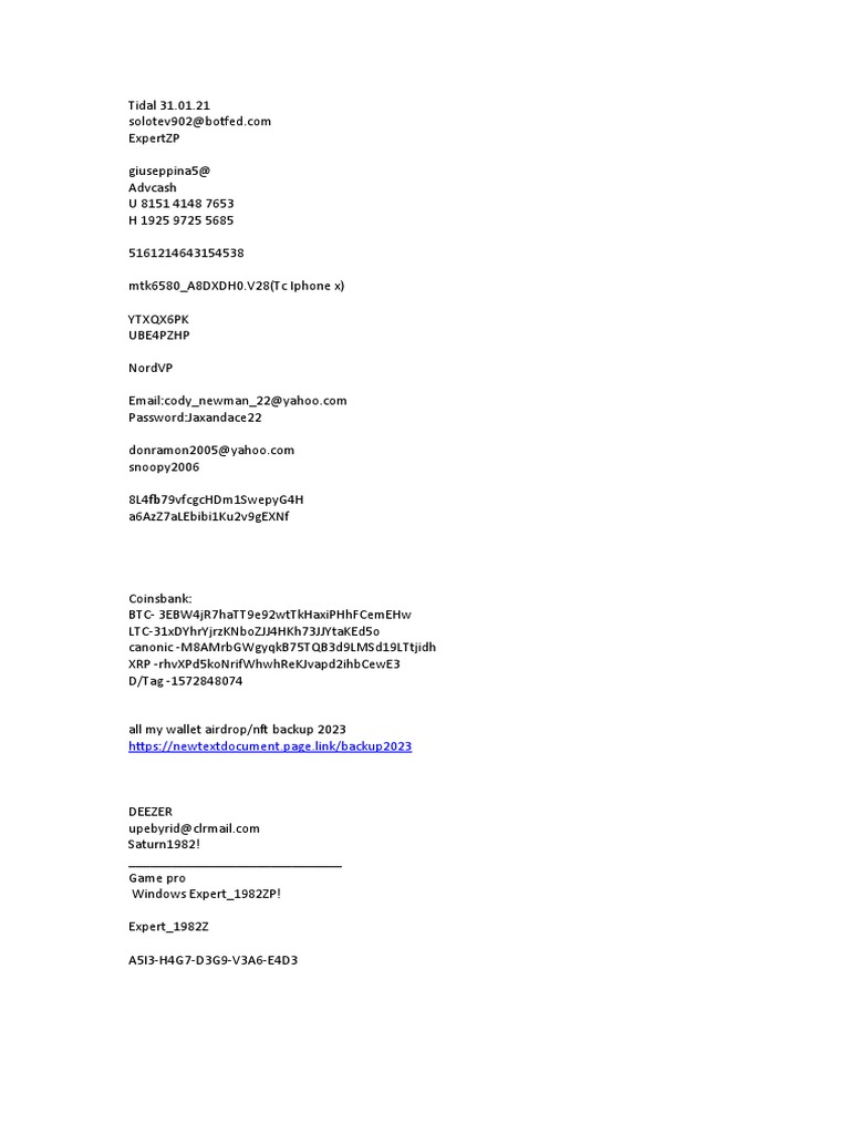 Compromised Accounts and Credentials List | PDF | Applications Of Cryptography | Security