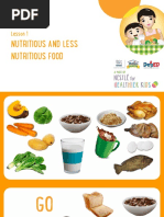 Lesson 1 - Nutritious and Less Nutritious Food Worksheet 1 | PDF