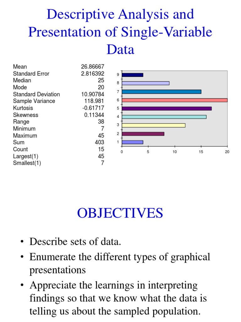 Descriptive Analysis and Presentation of Single-Variable Data | PDF ...