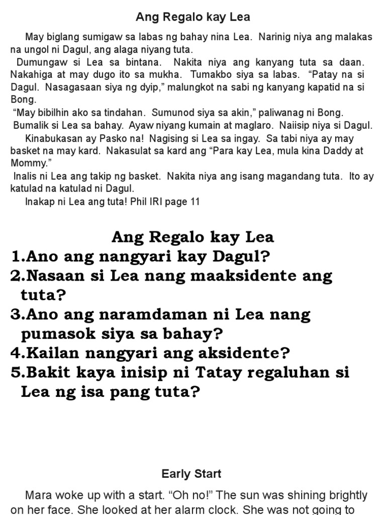 Ang Regalo Kay Lea | PDF