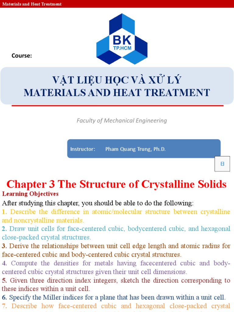 PQT Chapter 3 The Structure of Crystalline Solids | Download Free PDF | Crystal Structure | Crystal