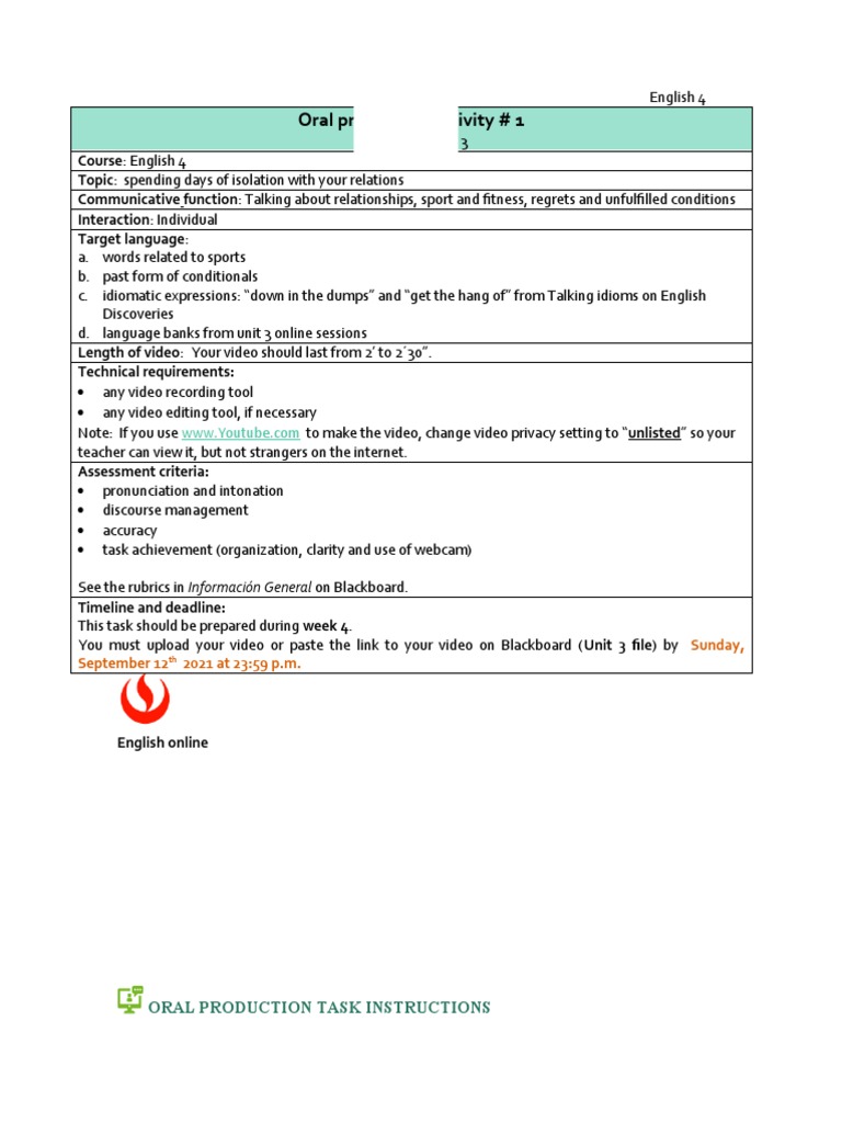 E4 Opa # 1 Unit 3 | PDF | English Language | Learning