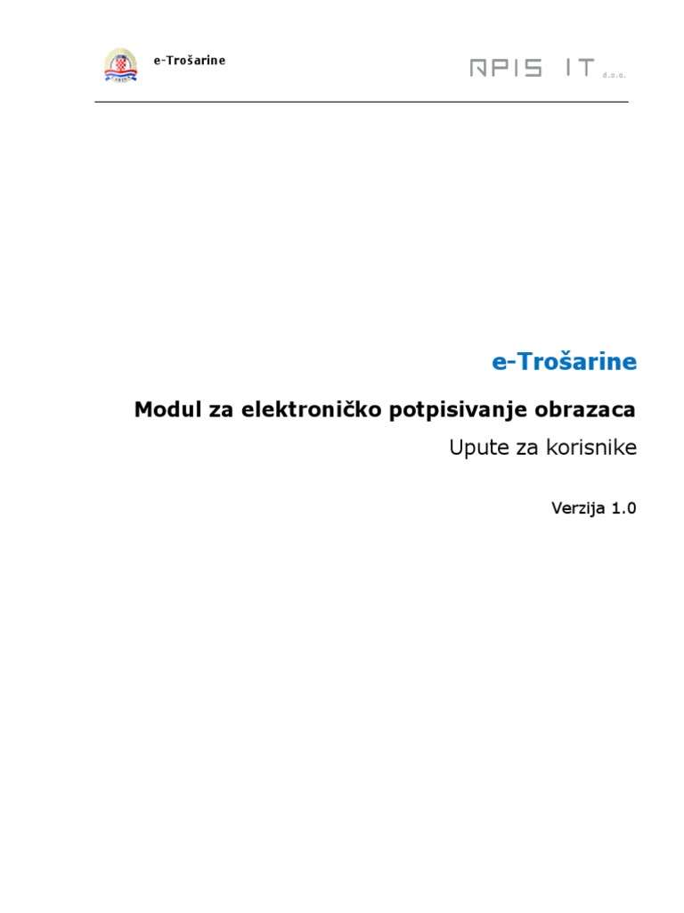 Upute Modul Za Potpis | PDF
