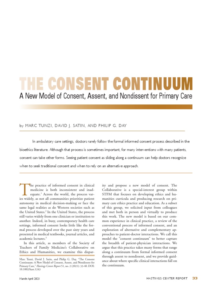 Tunzi, Satin, Day The Consent Continum A New Model of Consent | PDF ...