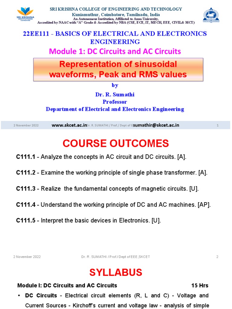 Sinusoidal Waveform Representation | PDF | Root Mean Square ...