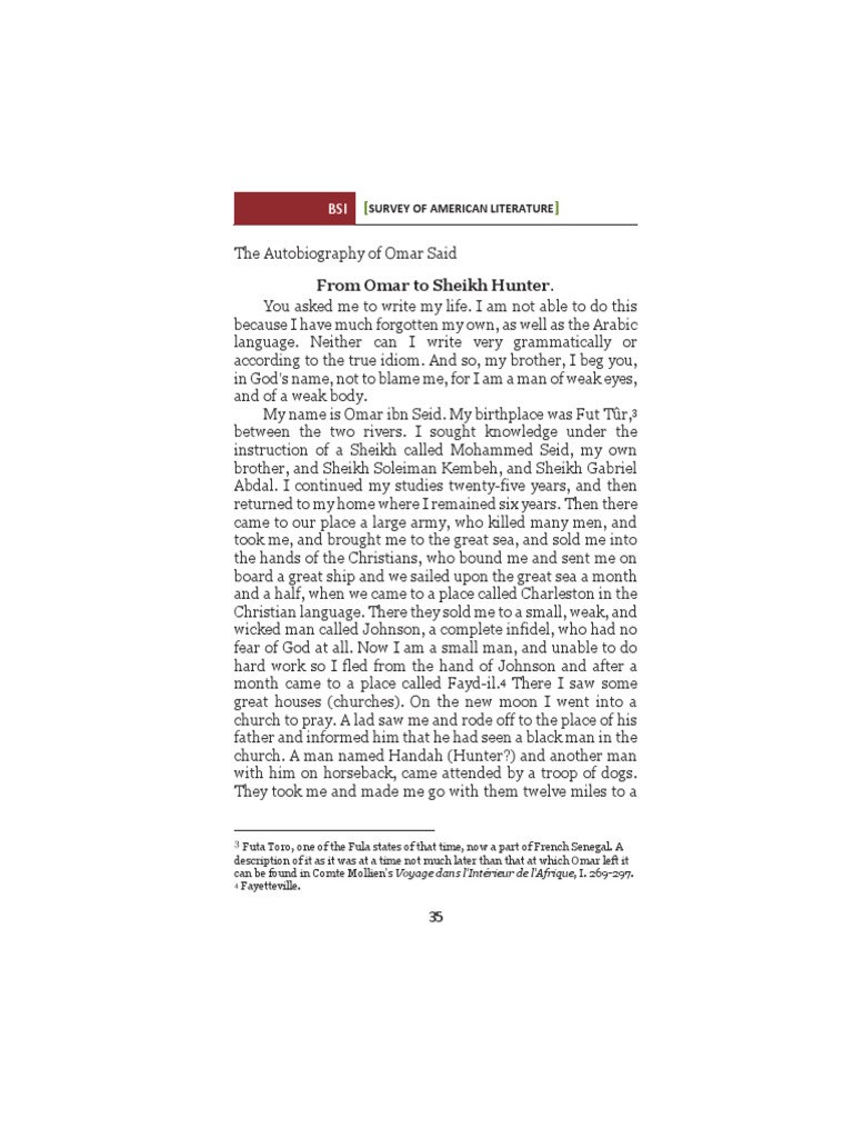 Autobiography of Omar ibn Seid | PDF | Jesus