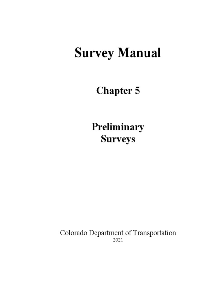 Colorado Preliminary Survey Guidelines | PDF | Surveying | Geographic ...