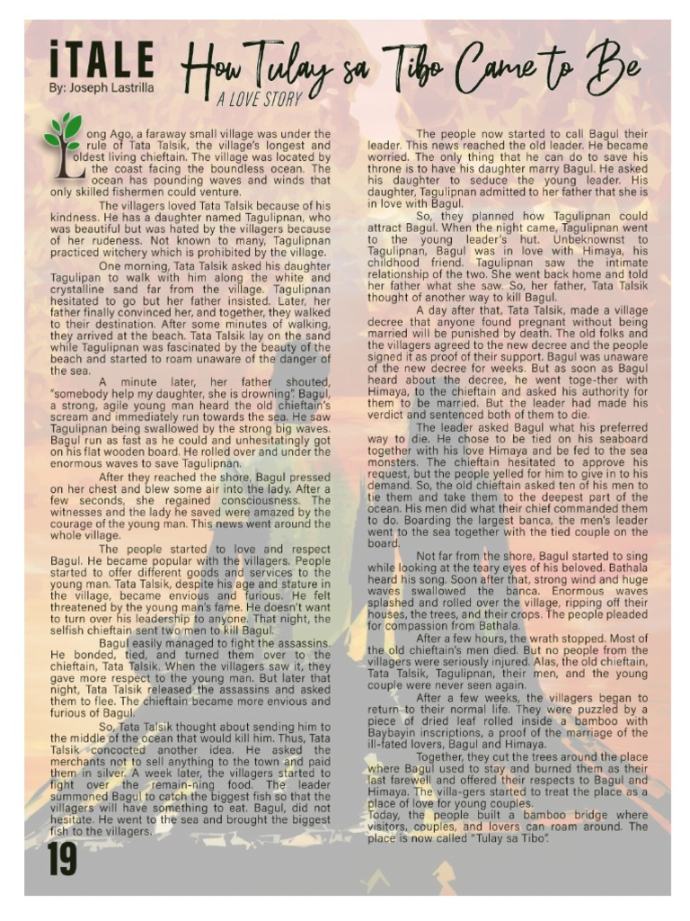 How Tulay Sa Tibo Came To Be | PDF
