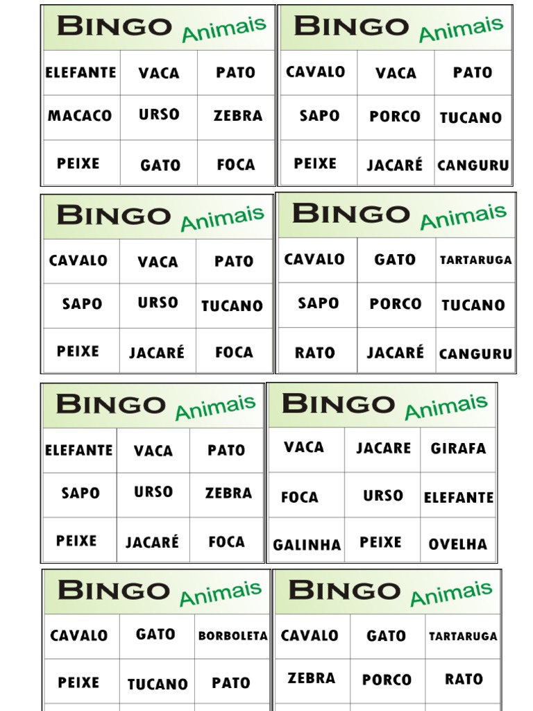 Bingo Animais | PDF