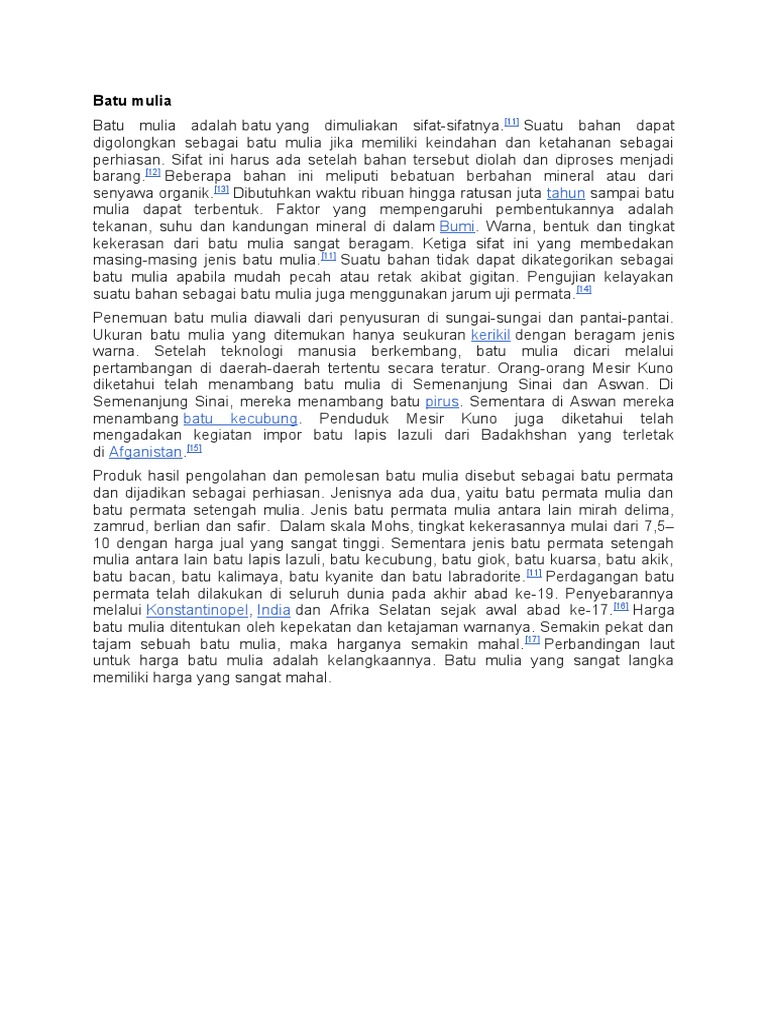 Pengertian dan Jenis Batu Mulia | PDF