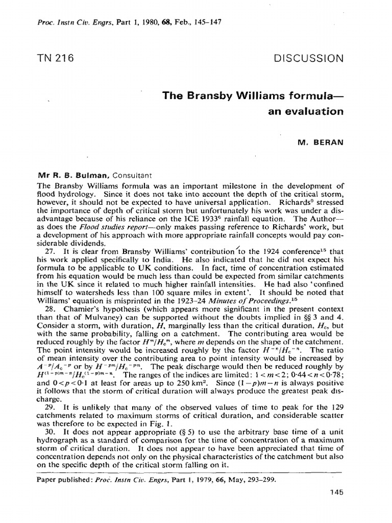 TN 21 Discussion: The Bransby Williams Formula-An Evaluation | PDF ...