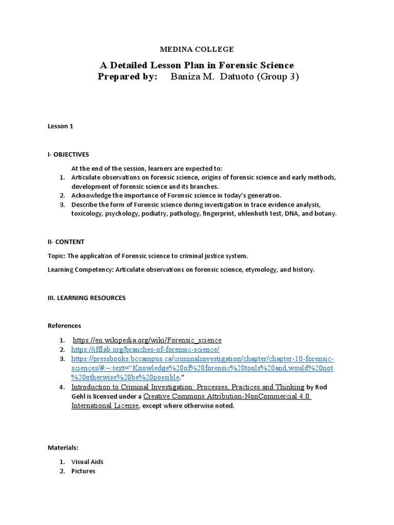 Bugs Lesson Plan | PDF | Forensic Science | Science