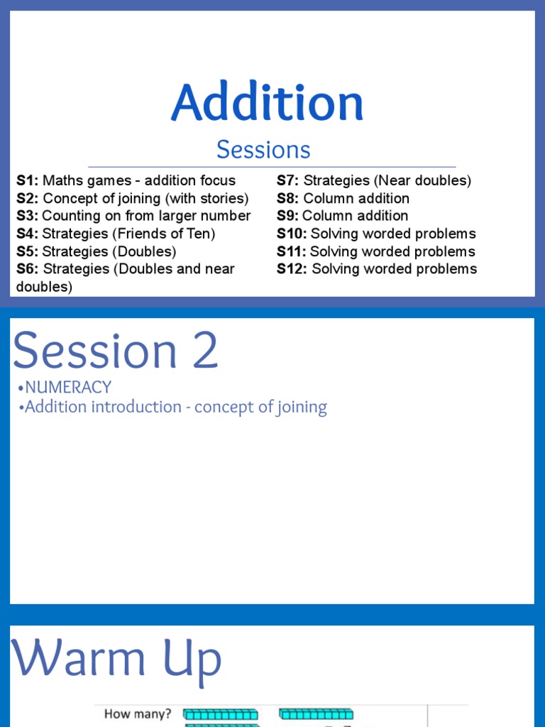 Addition 1 2 Lessons | PDF | Worksheet | Learning