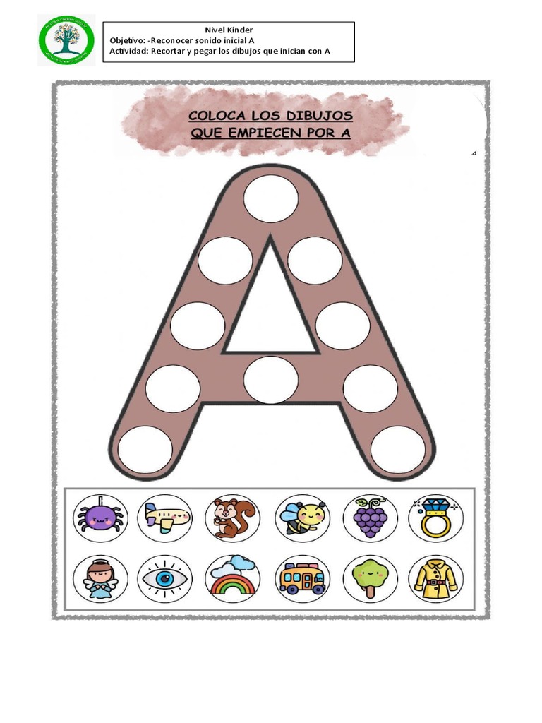 Letra A Sonido Inicial | PDF