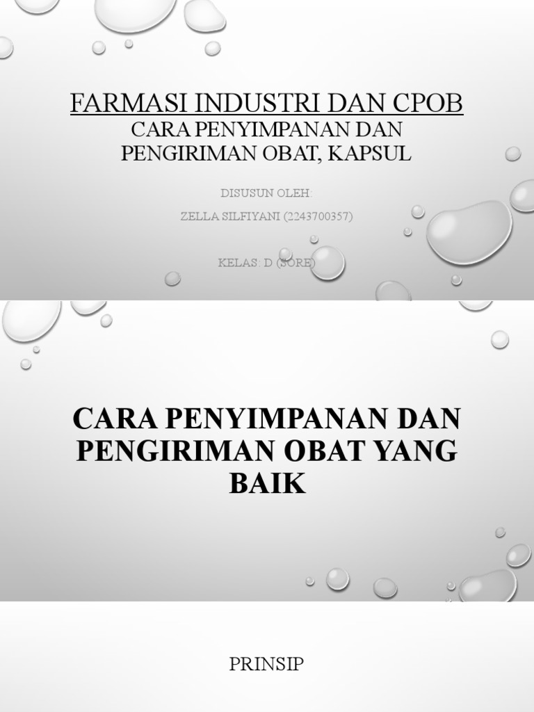 Cara Penyimpanan Dan Pengiriman Obat Dan Kapsul | PDF | Griya & Taman
