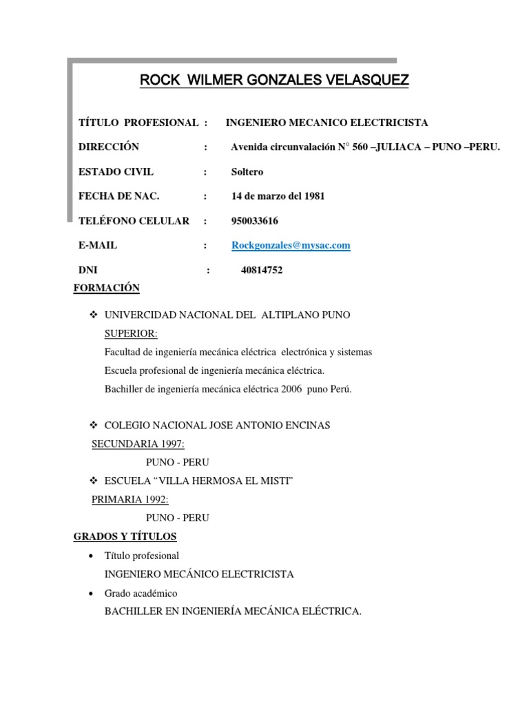 CV Rock | PDF | Ciencias fisicas | Ingeniería