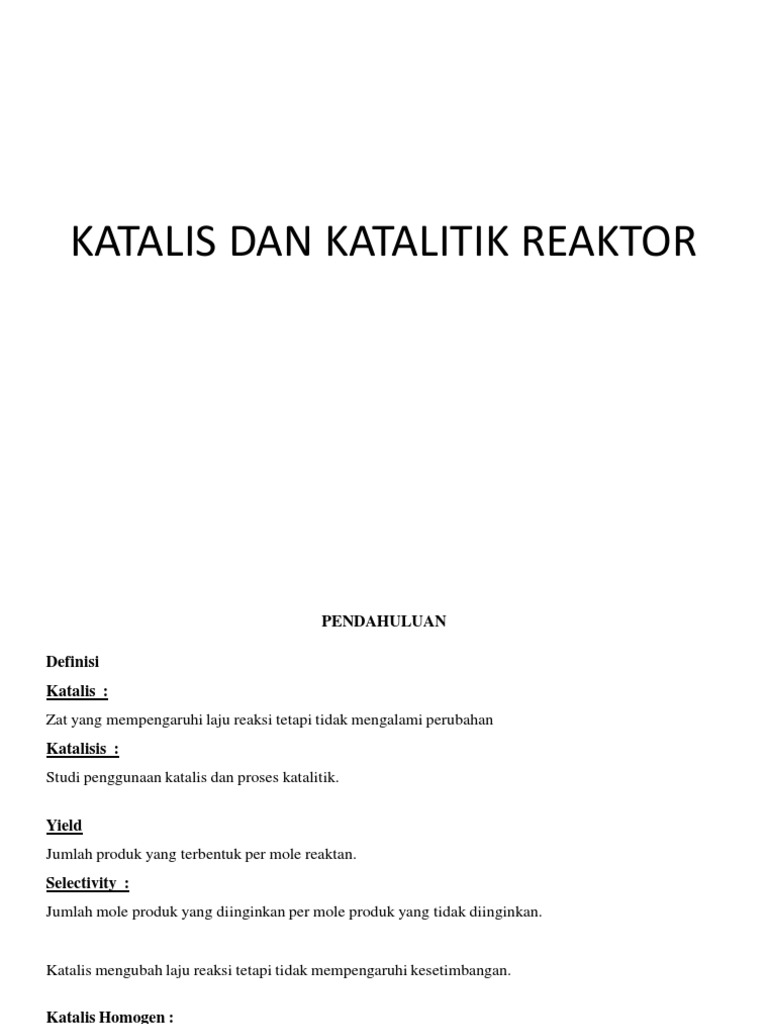 Katalis Dan Katalitik Reaktor | PDF