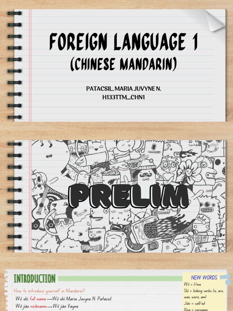 Foreign Language 1: (Chinese Mandarin) | PDF | Tone (Linguistics ...