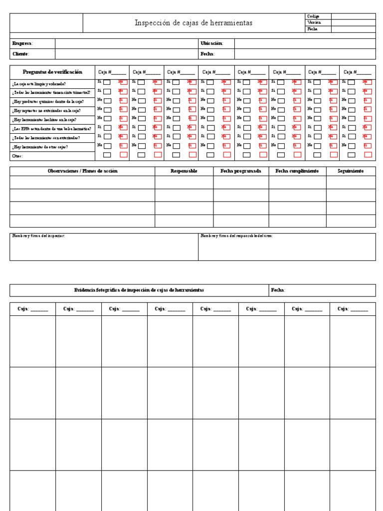 Inspección de Caja de Herramientas | PDF | Business