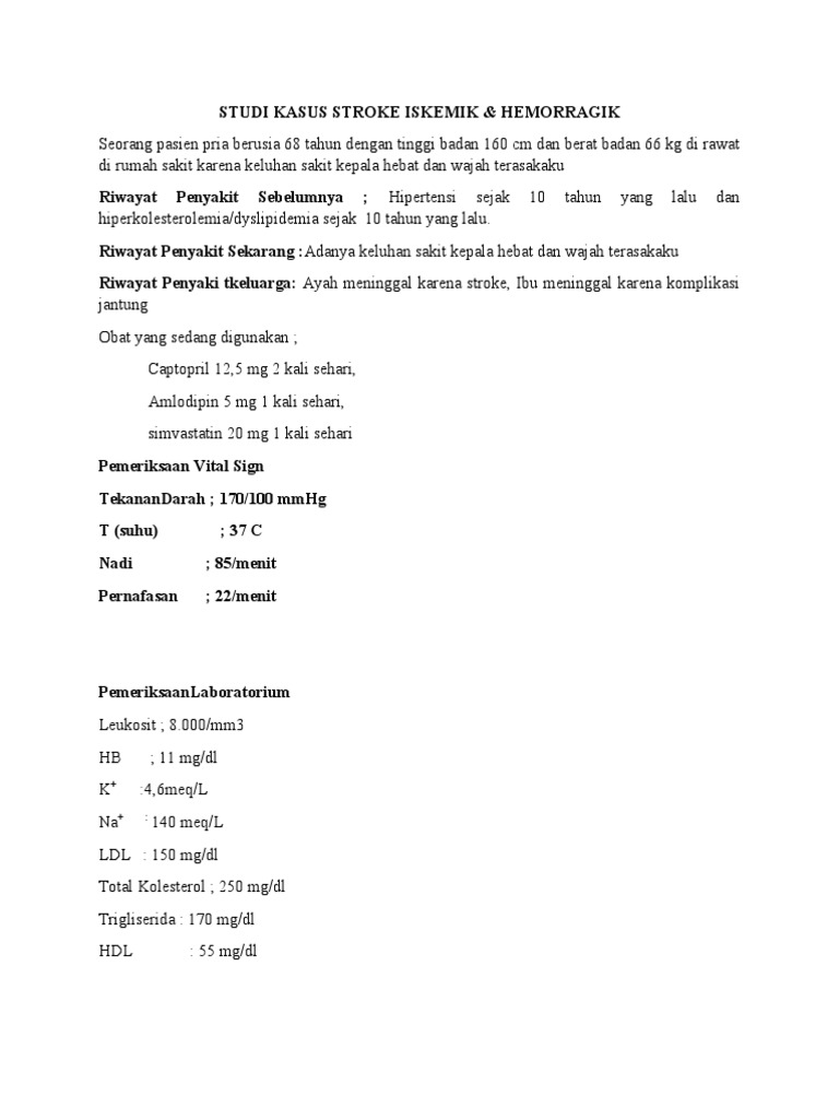 Studi Kasus Stroke | PDF | Sains & Matematika
