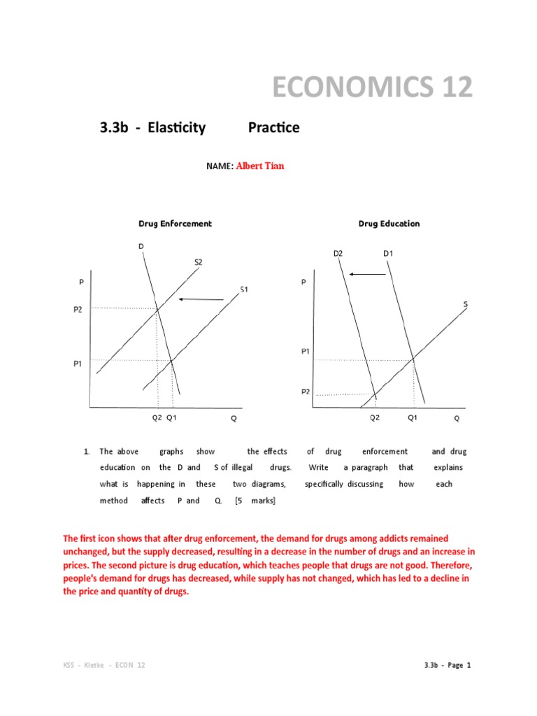 ECON 12 - 3.3b... Elasticity Practice | PDF