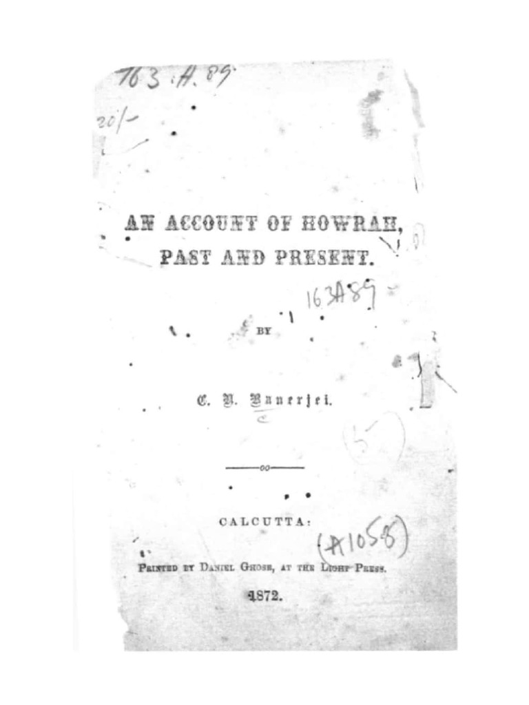 An Account of Howrah Past & Present | PDF