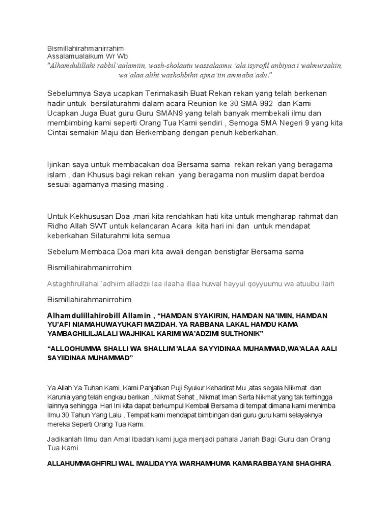 Pembacaan Doa Full | PDF