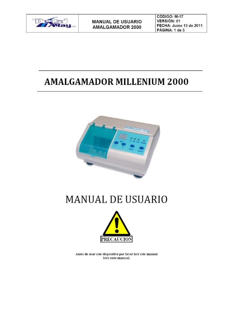 Manual Amalgamador Millenium-2000 | PDF