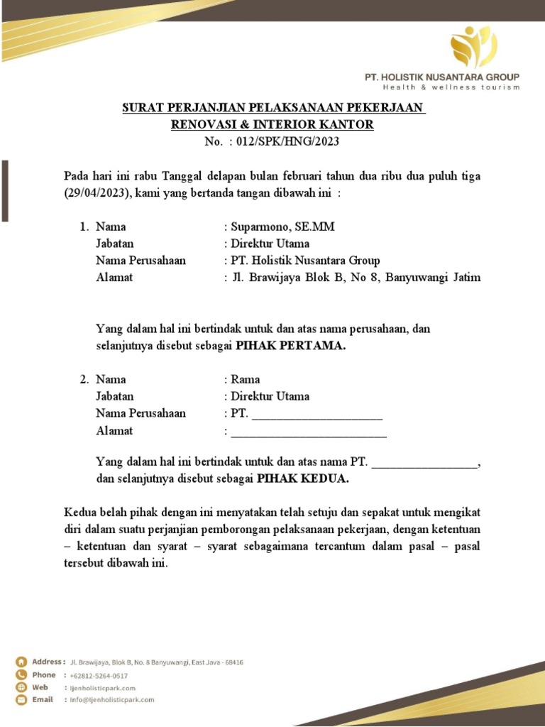 SPK Renovasi Kantor | PDF