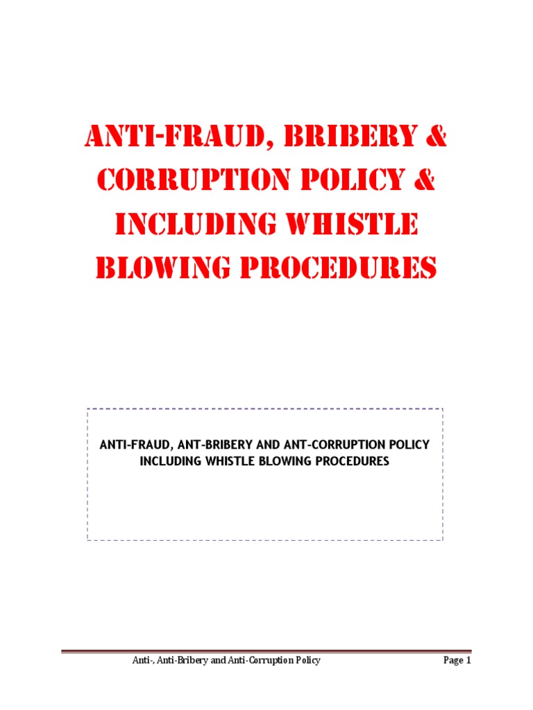 Anti-Bribery and Corruption Policy Guide | PDF