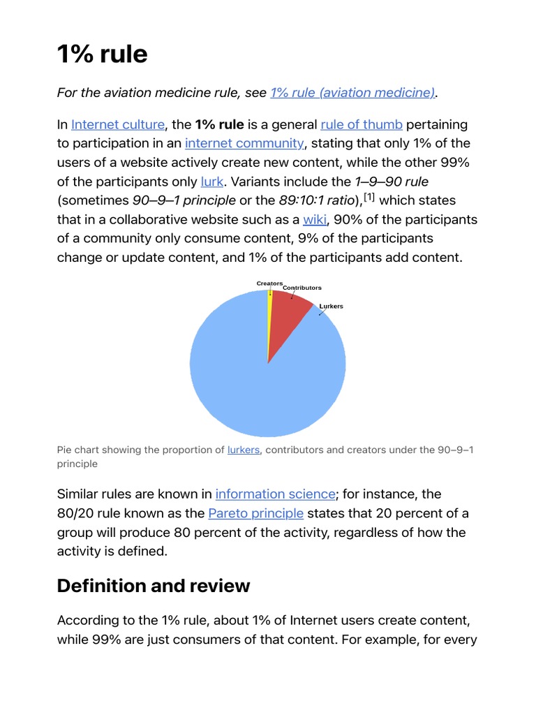 1 Percent Rule | PDF | Communication | Cyberspace