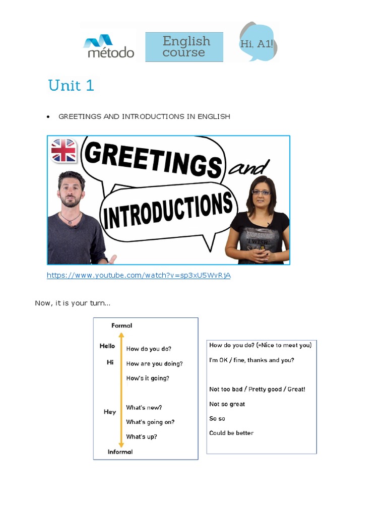 Greetings and Introductions in English | PDF
