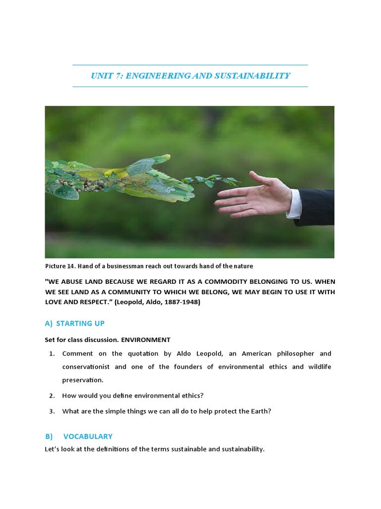 Unit 7 | PDF | Sustainability | Natural Environment