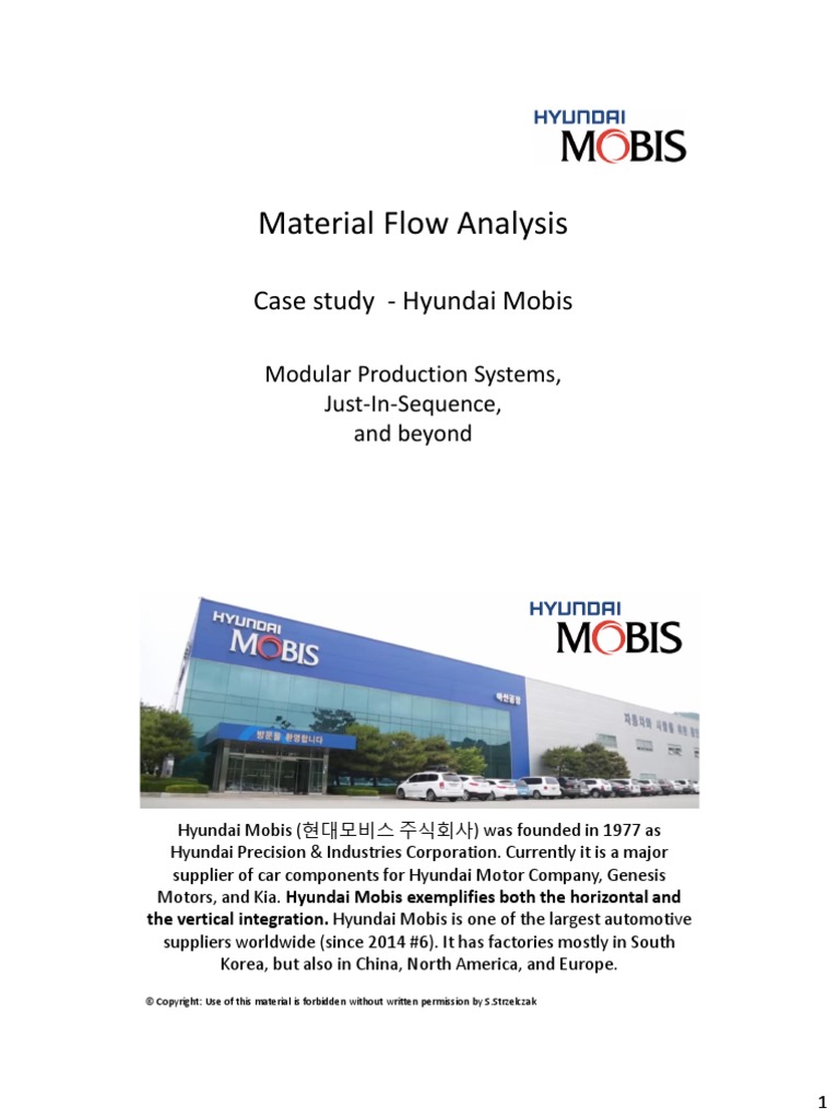 Material Flow Analysis: Case Study - Hyundai Mobis | Download Free PDF ...