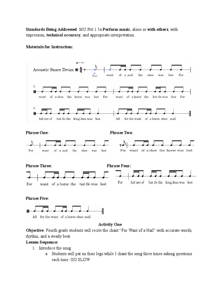 Chant Lesson Plan | PDF | Poetry