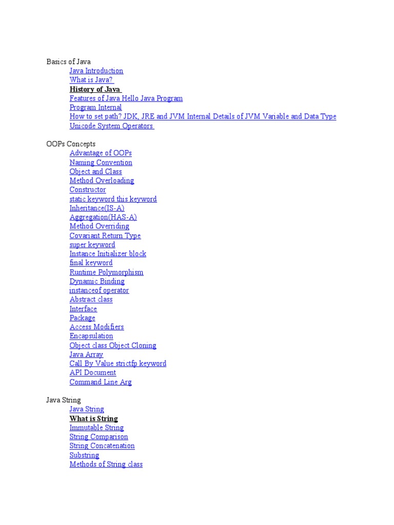 Corejava 01 Index Download Free Pdf Java Programming Language Method Computer Programming 
