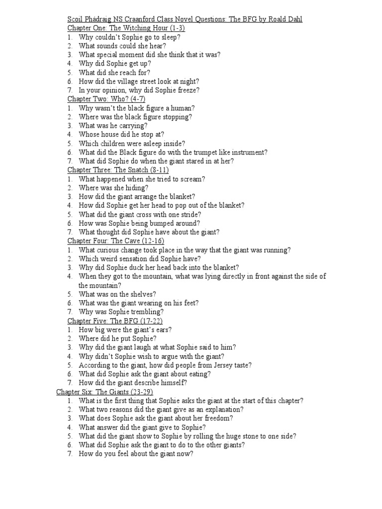 Class Novel BFG | PDF