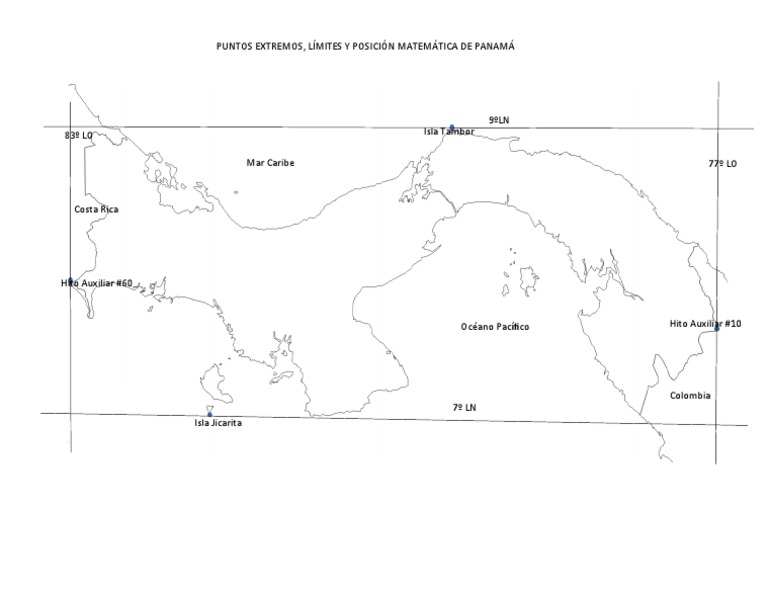 MAPA PUNTOS EXTREMOS Y LÍMITES DE PANAMÁ. | PDF