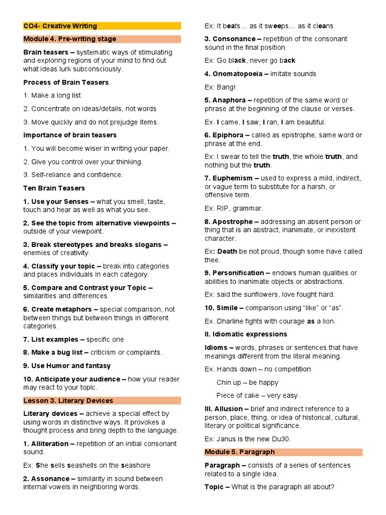 Exploring Creative Writing Techniques: A Guide to Pre-Writing ...