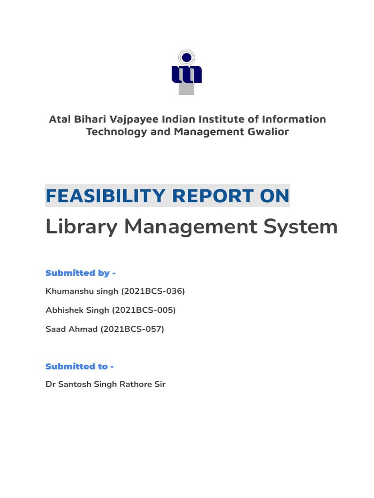 Feasibility Report - Library Management System | PDF | Feasibility ...