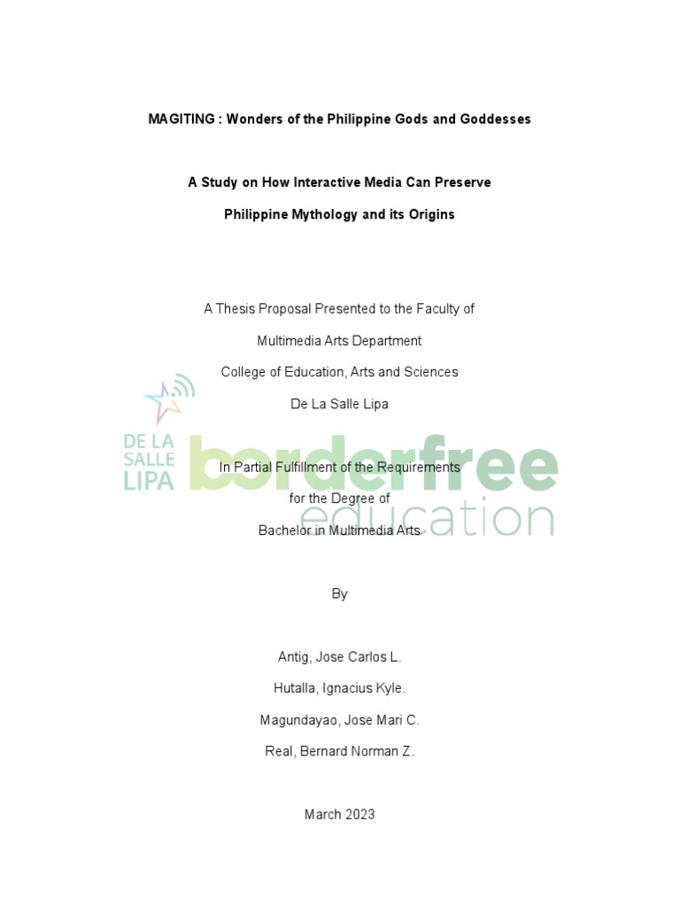 MAGITING: Preserving Philippine Mythology Through Interactive Media | PDF | Folklore | Deities