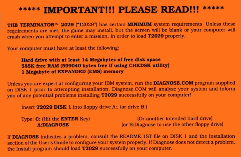 Terminator 2029 Installation Guide | PDF